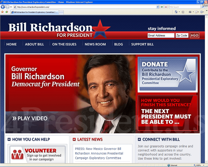 2008 Websites - 4president.com
