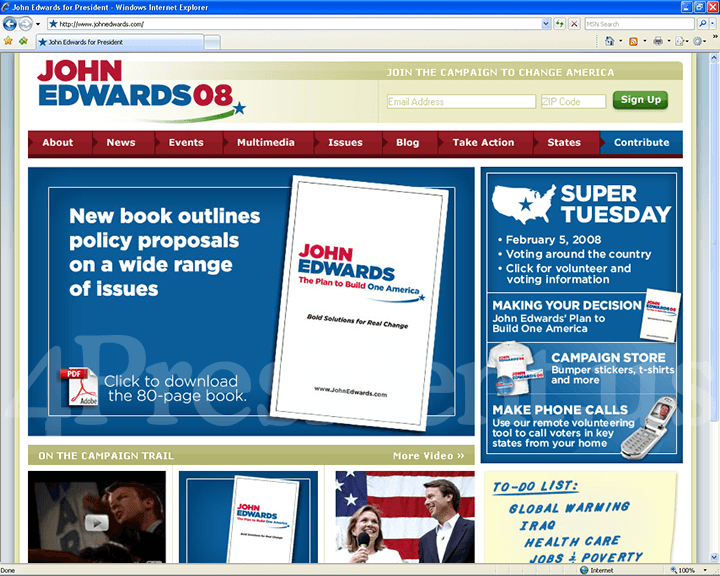 2008 Websites - 4president.com