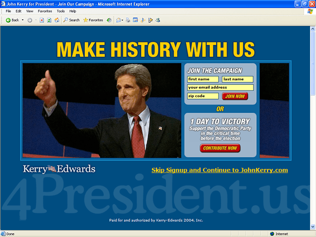 2004 Websites - 4president.com