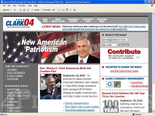 2004 Websites - 4president.com